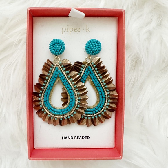 Piper K | Jewelry | New Piper K Hand Beaded Earrings | Poshmark
